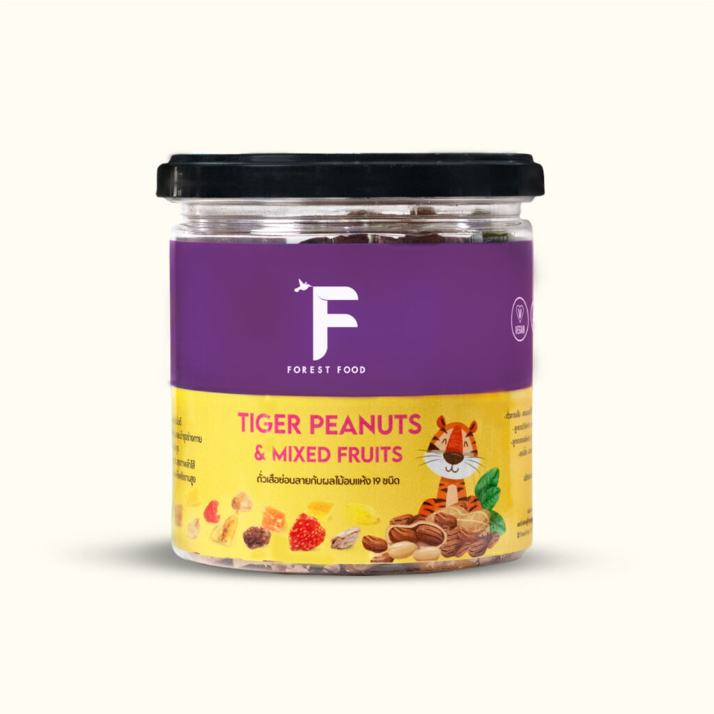 Tiger Peanuts & Mixed Fruits ถั่วเสือซ่อนลายและผลไม้อบแห้ง 19 ชนิด – Thai Forest Food
